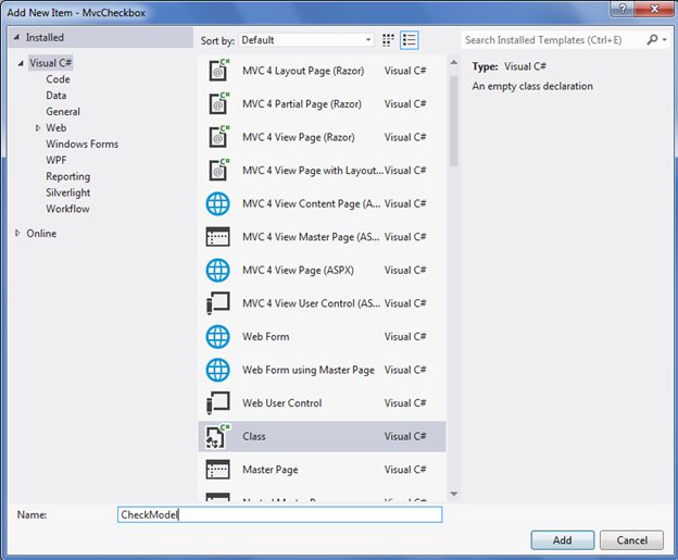 Creating Simple Checkboxlist in MVC 4 Using Razor